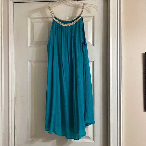 indigo soul | Dresses | Beautiful Turquoise Dress With Silver Braided ...